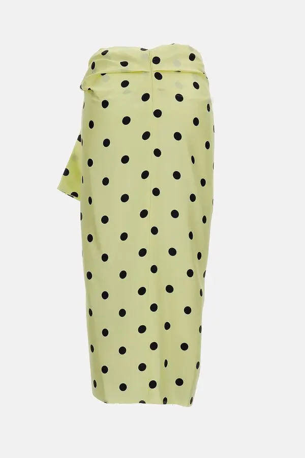 Sportmax Polka Dot Silk Longuette Skirt