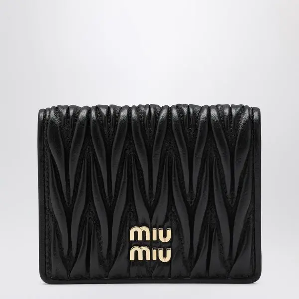 Miu Miu Quilted Nappa Leather Wallet - Black