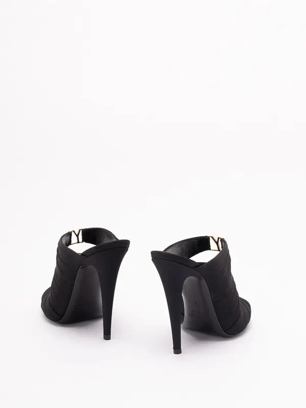 Saint Laurent Black Viscose Emilie Sandals - Multicolor