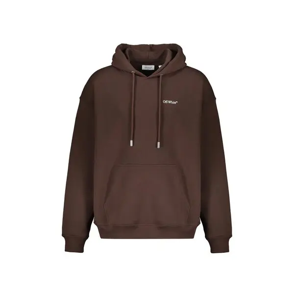Off-White Logo Hooded Sweatshirt - Brown