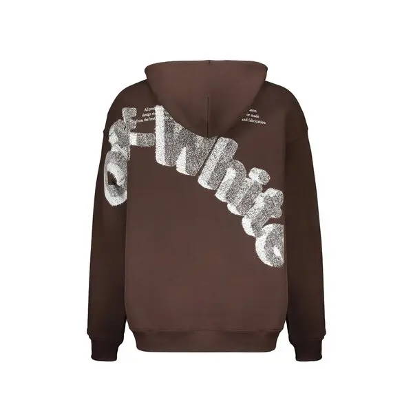 Off-White Logo Hooded Sweatshirt - Brown