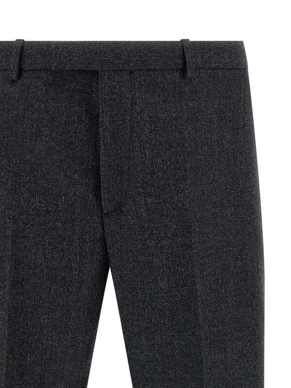 Gucci Wool Mouliné Tailored Pants - Gray