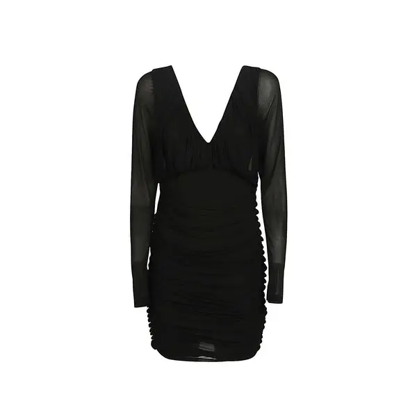 Saint Laurent Mini Draped Dress - Black