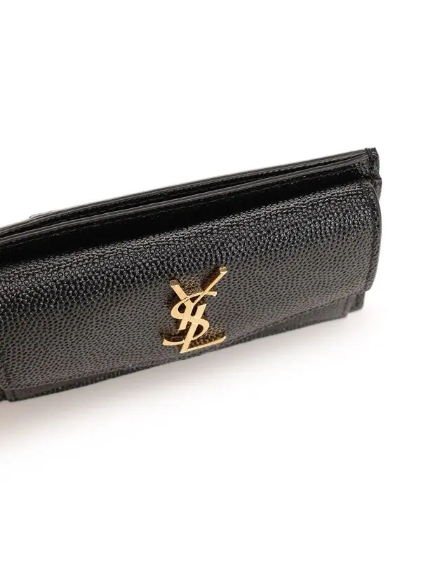 Saint Laurent Grain De Poudre Leather Wallet - Black