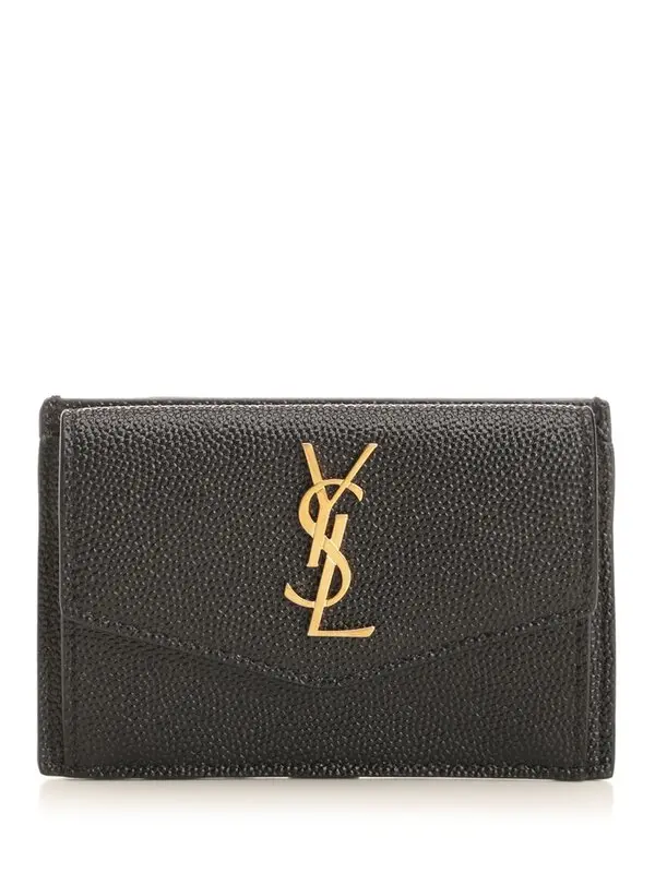 Saint Laurent Grain De Poudre Leather Wallet - Black