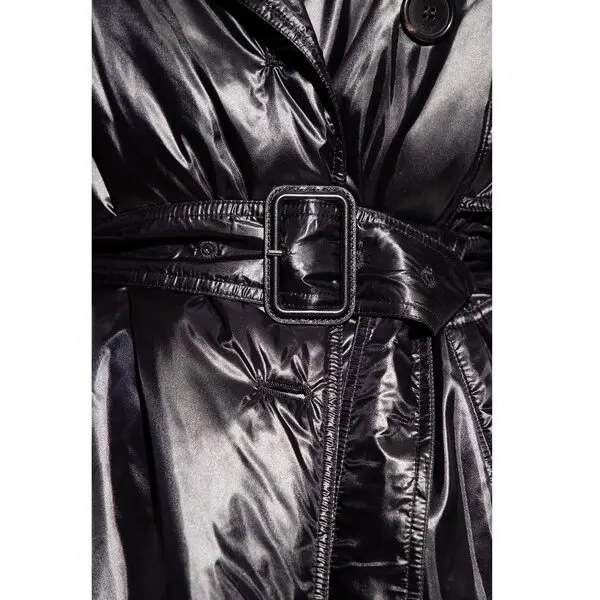 Saint Laurent Lightweight Padded Coat With Belt