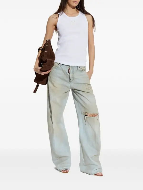Dolce & Gabbana Ribbed Cotton Tank Top With Appliqu