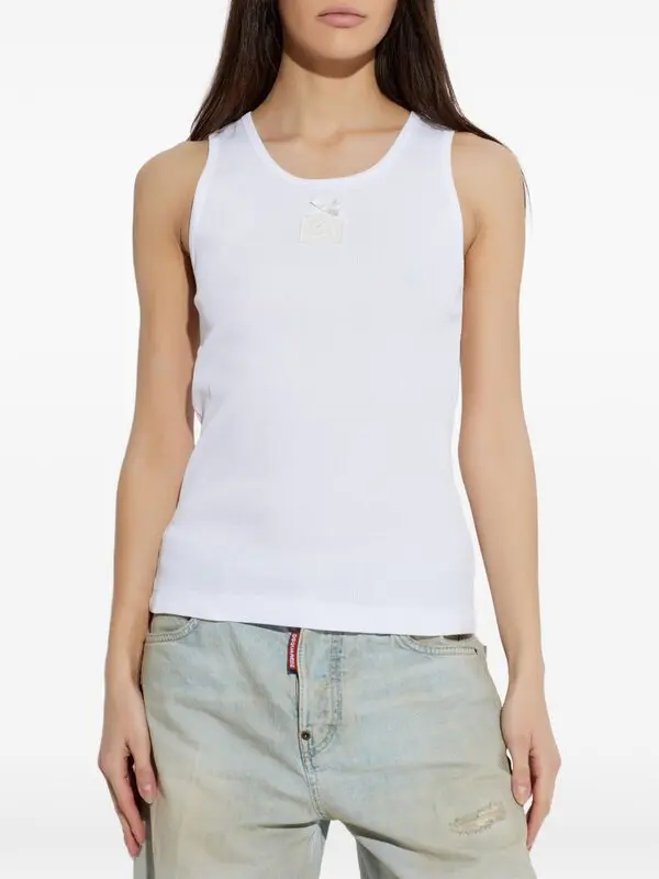 Dolce & Gabbana Ribbed Cotton Tank Top With Appliqu