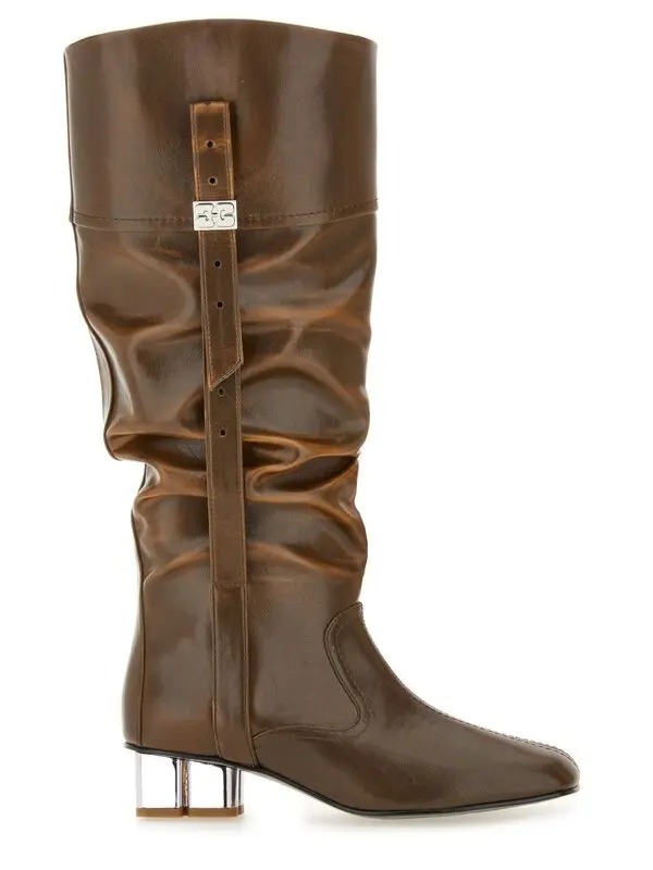 GANNI Slouchy Boot Butterfly - Black