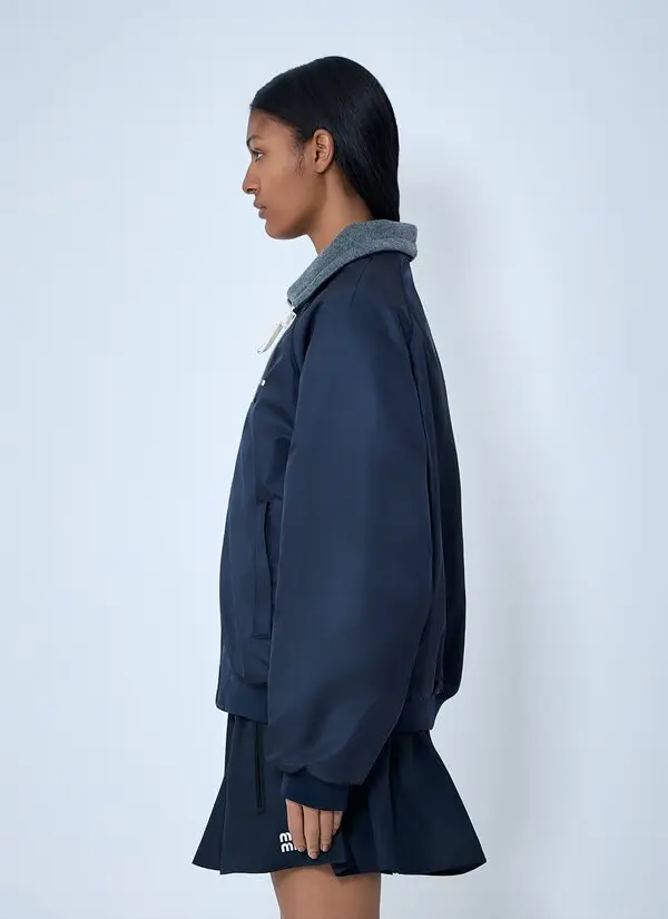 Miu Miu Technical Gazar And Fleece Bomber Jacket