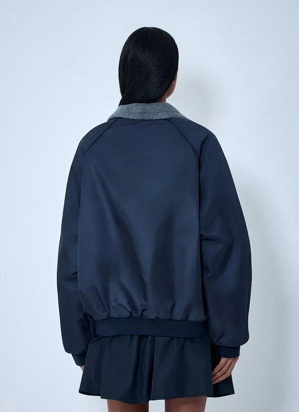 Miu Miu Technical Gazar And Fleece Bomber Jacket