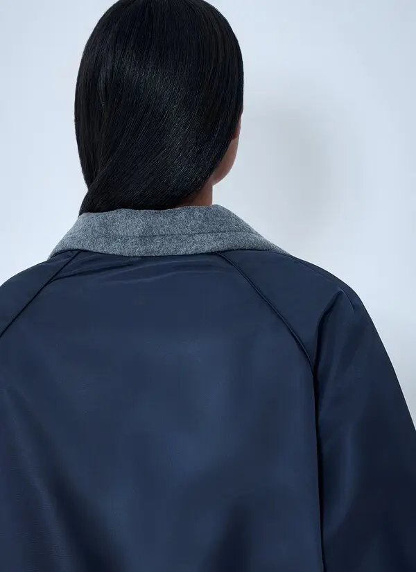 Miu Miu Technical Gazar And Fleece Bomber Jacket