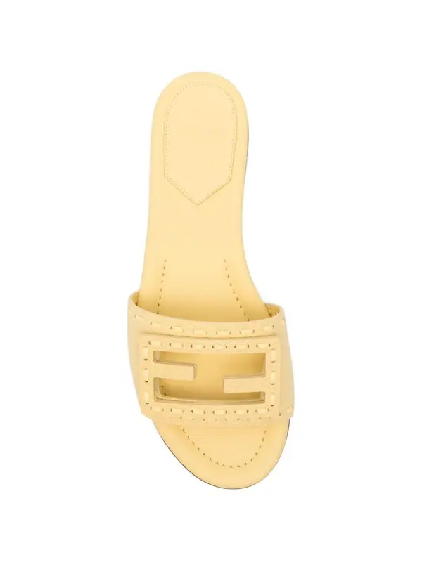 Fendi Baguette Leather Slides
