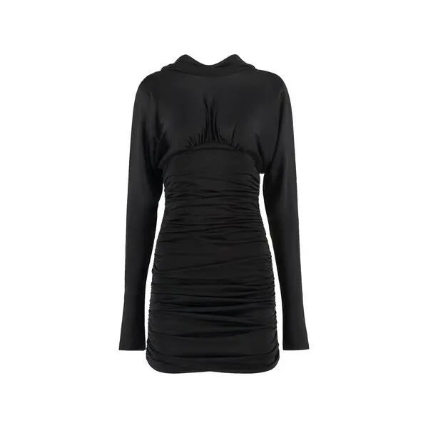 Saint Laurent Cowl Back Mini Dress - Black