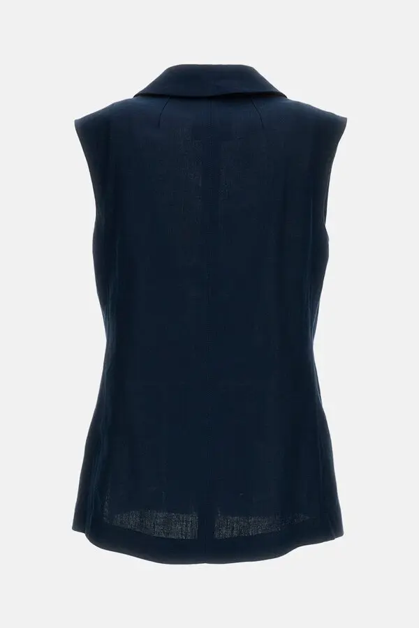 Max Mara Double-breasted Linen Vest - Multicolor