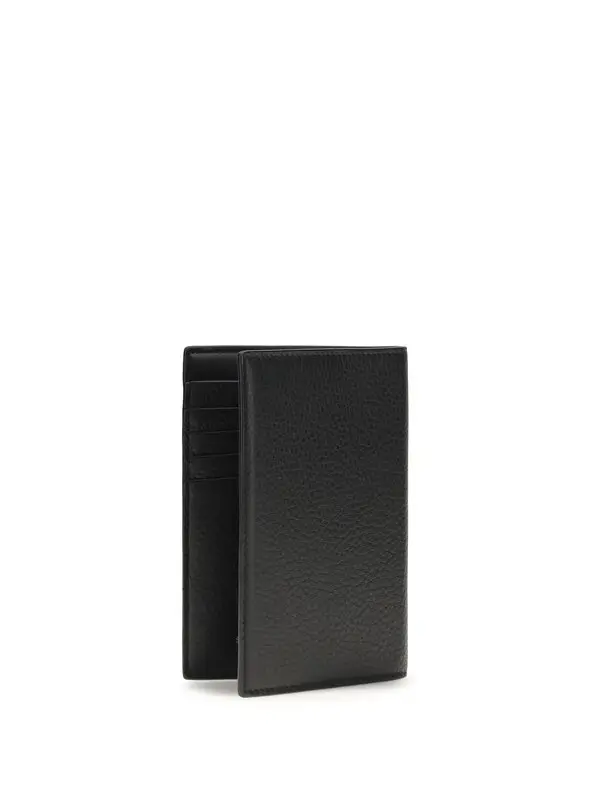 Saint Laurent Tiny Cassandre Passport Holder In Hammered Leather