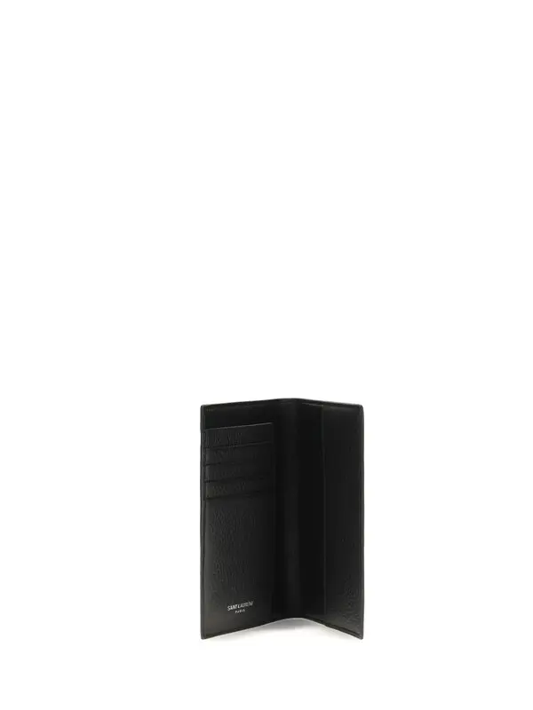 Saint Laurent Tiny Cassandre Passport Holder In Hammered Leather