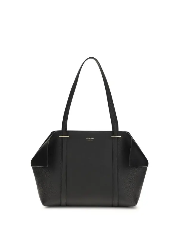 FERRAGAMO Leather Tote Bag - Black