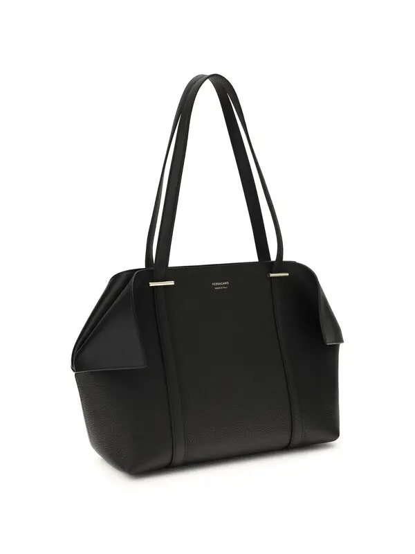 FERRAGAMO Leather Tote Bag - Black