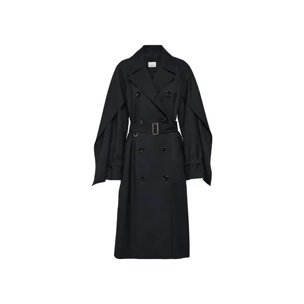 Burberry Blend Wool Trench Coat - Black
