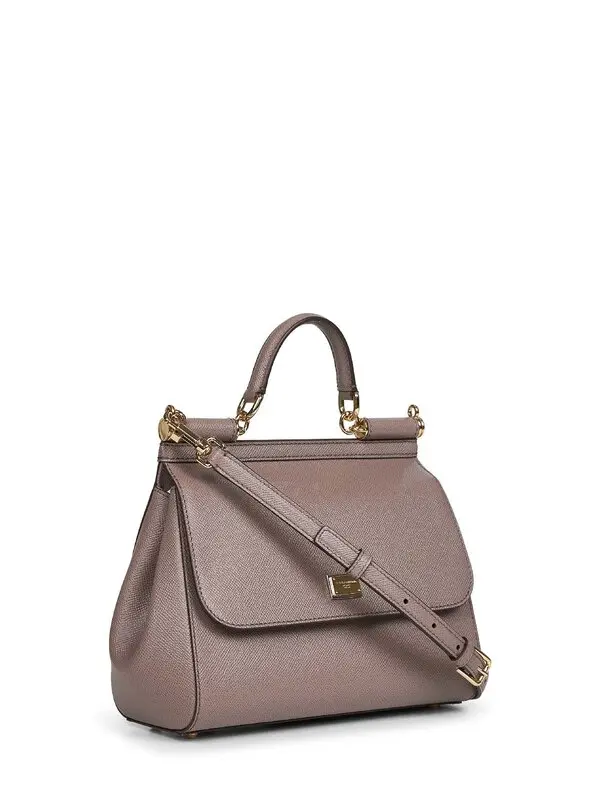 Dolce & Gabbana Taupe Dauphine Leather Sicily Handbag