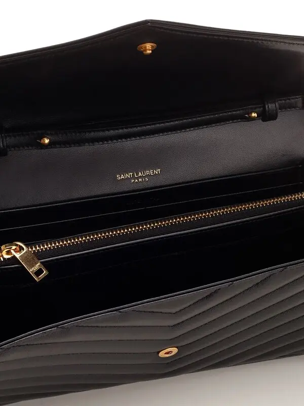 Saint Laurent Cassandre Wallet On Chain - Black