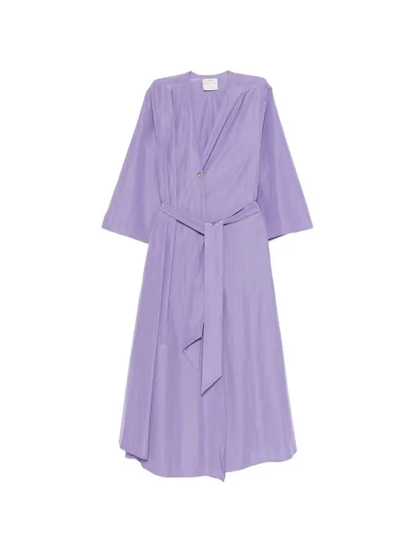 FORTE_FORTE Cotton Blend Belted Midi Dress - Multicolor