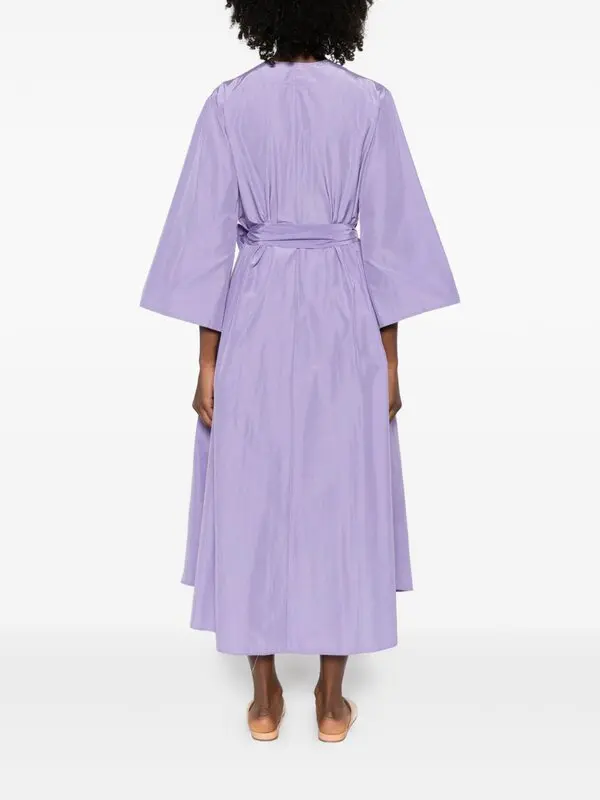 FORTE_FORTE Cotton Blend Belted Midi Dress - Multicolor