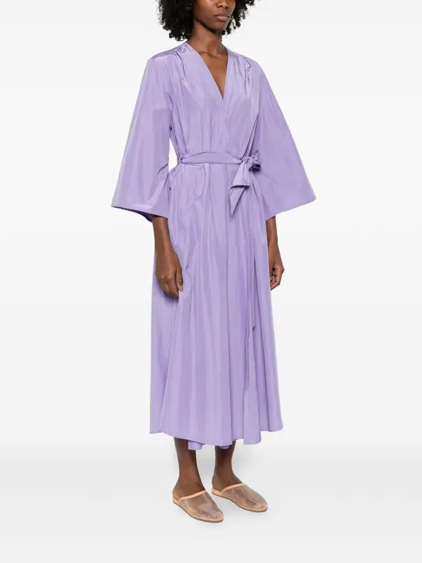 FORTE_FORTE Cotton Blend Belted Midi Dress - Multicolor