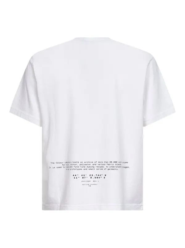 Stone Island White Organic Jersey T-shirt With All Around Compass Print - Multicolor