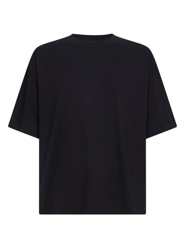 Dries Van Noten Black Jersey Oversized Crewneck T-shirt - Multicolor