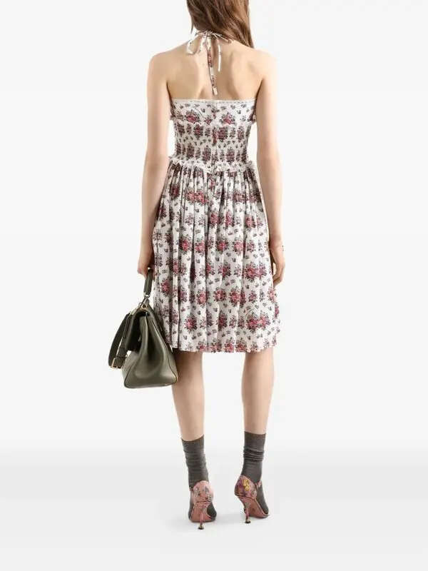 Dolce & Gabbana Halter Neck Printed Dress - Multicolor