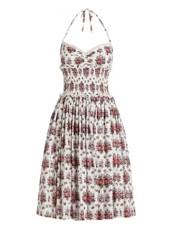 Dolce & Gabbana Halter Neck Printed Dress - Multicolor