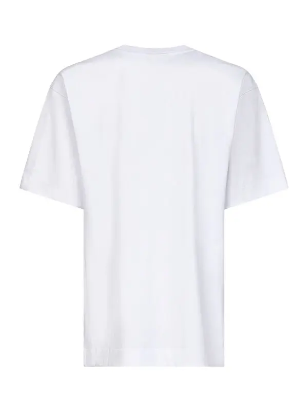 Dries Van Noten White Cotton Jersey Oversized T-shirt - Multicolor