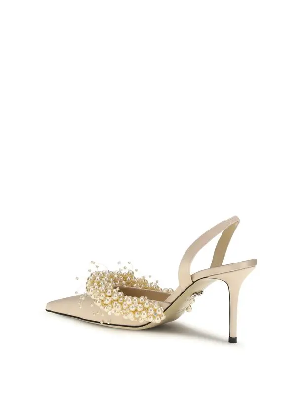 Mach & Mach Slingback Pumps With Pearls - Multicolor