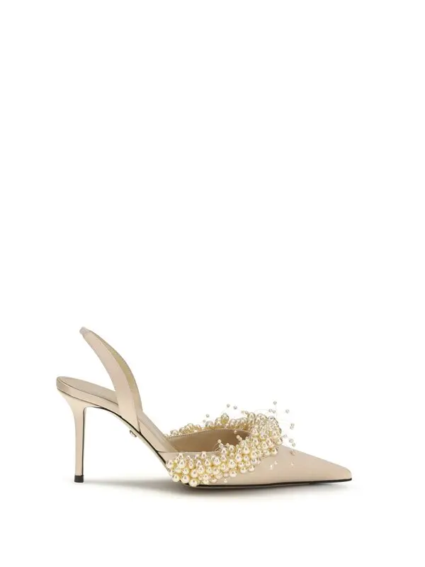 Mach & Mach Slingback Pumps With Pearls - Multicolor