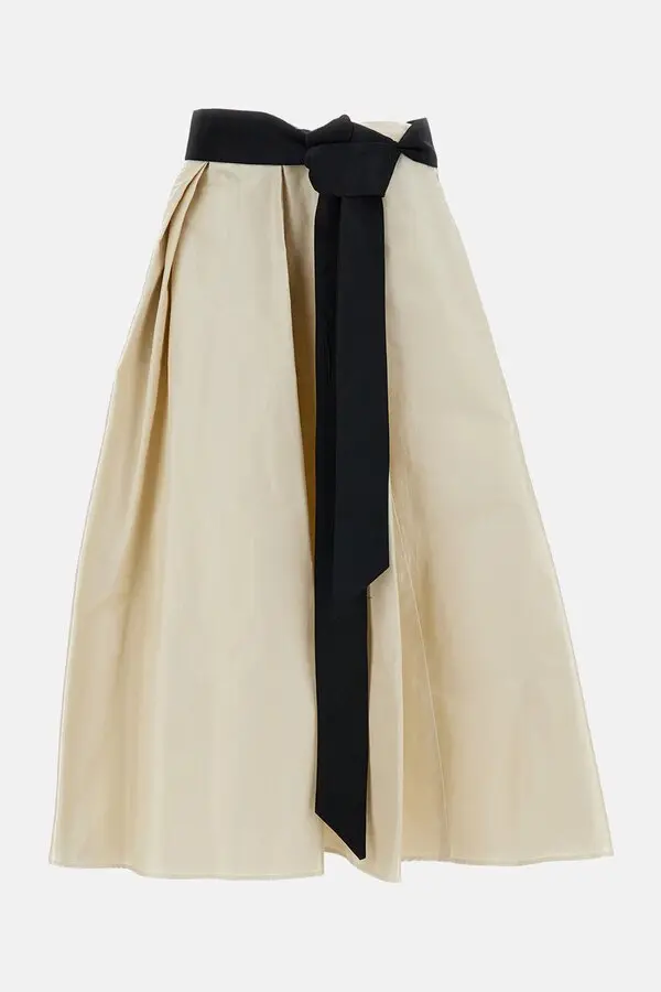 Max Mara Pleated A-line Skirt With Sash