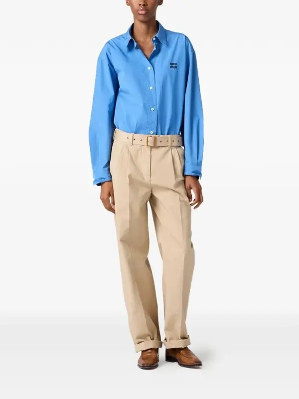 Miu Miu Gabardine Belted Pants