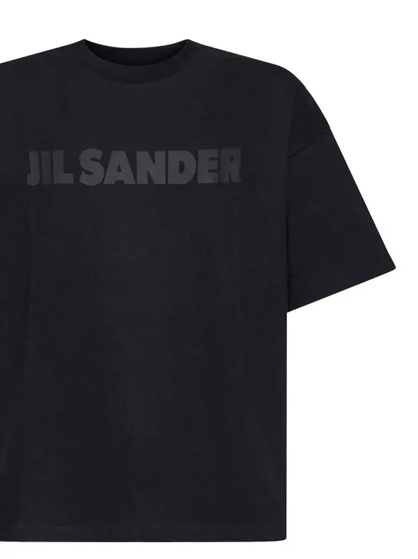 JIL SANDER Black Printed Logo Cotton T-shirt - Multicolor