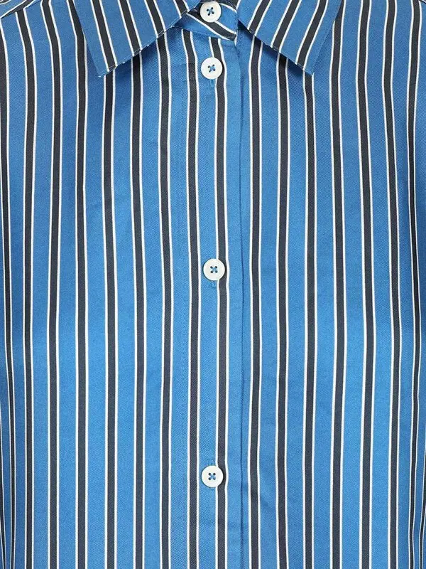 TOTEME Oversized Striped Silk Shirt - Blue