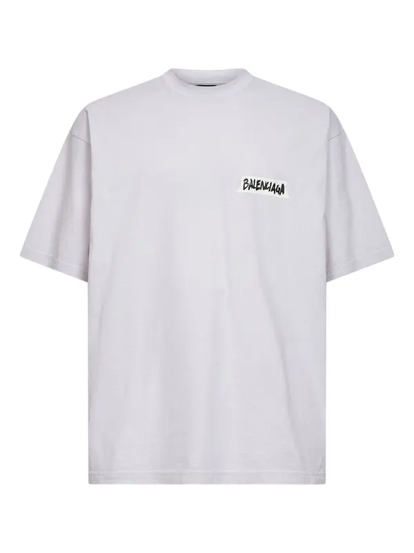 Balenciaga Dirty White Masking Tape Medium Fit T-shirt - Multicolor