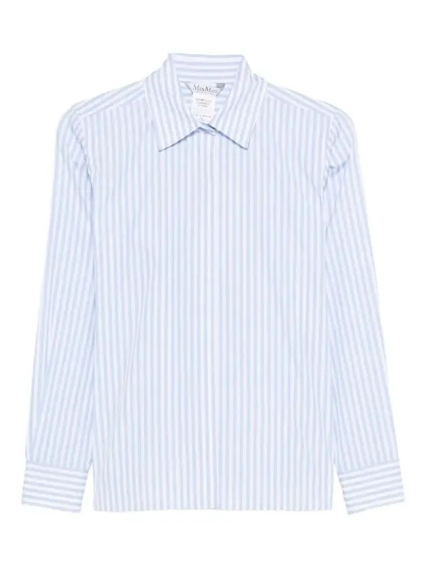 Max Mara Striped Cotton Poplin Shirt - Multicolor