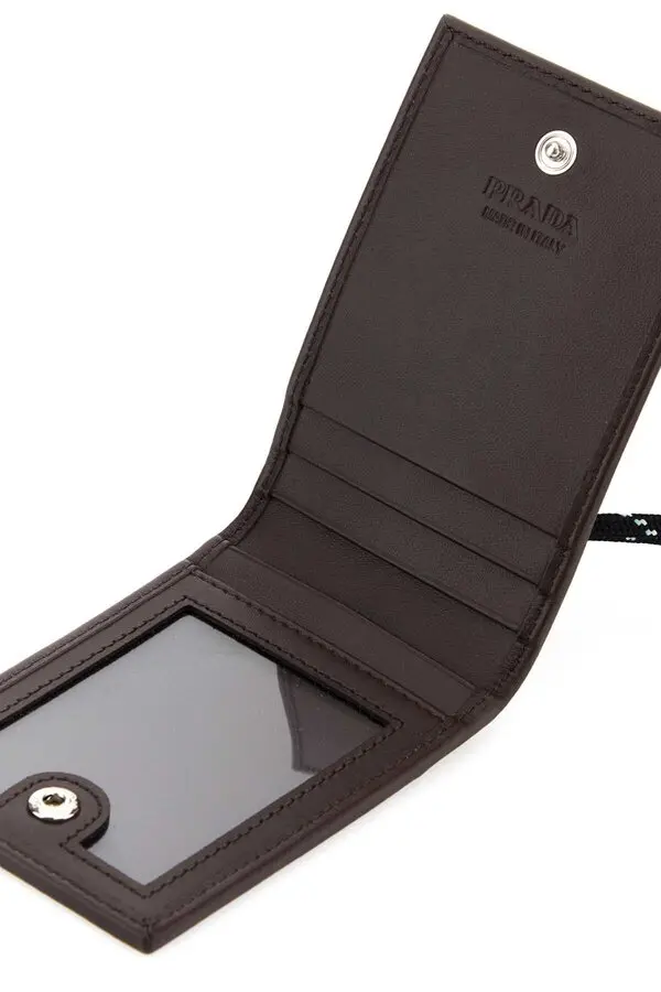 Prada Two-tone Canvas And Leather Card Holder