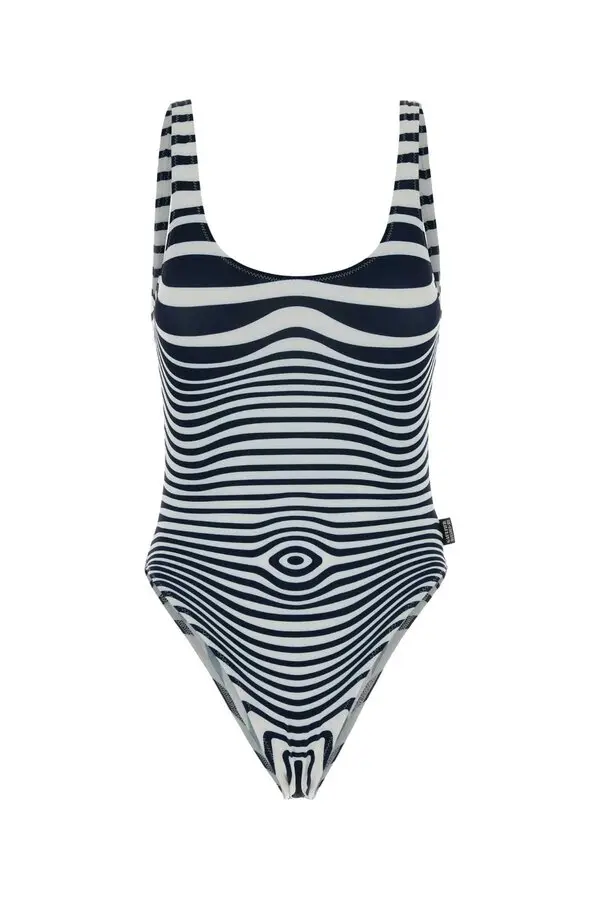 JEAN PAUL GAULTIER Printed Stretch Polyester One-piece Swimsuit - Multicolor