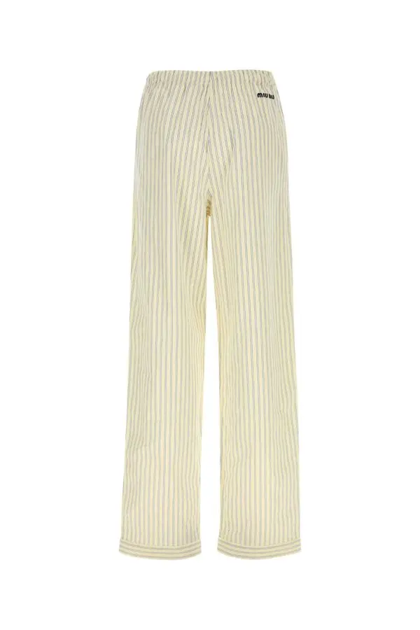 Miu Miu Embroidered Poplin Pyjama Pants