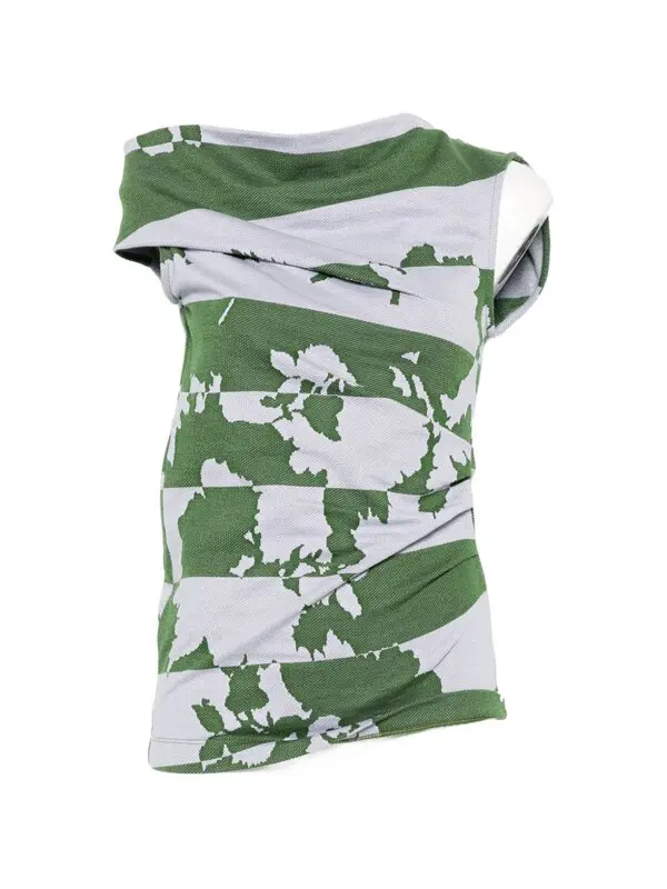 Dries Van Noten Hunray" Draped Cotton Top - Multicolor
