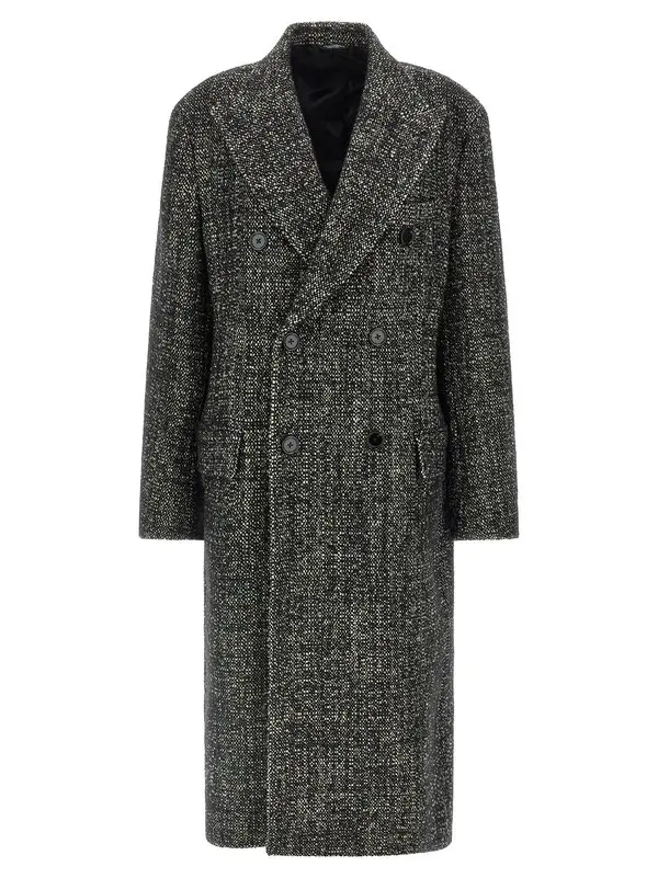 Dolce & Gabbana Bouclé Wool Blend Coat - Multicolor