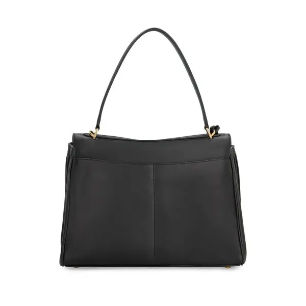 Balenciaga Calf Leather Shoulder Bag With Gold-tone Hardware - Black