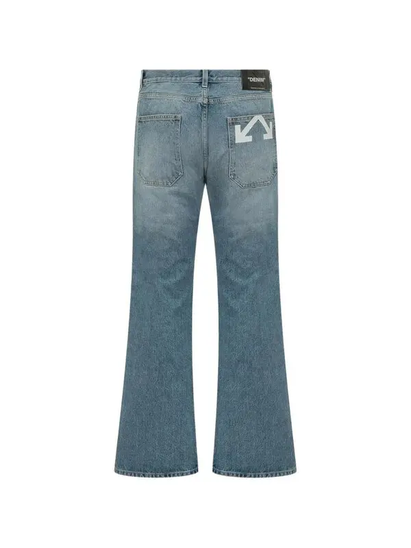Off-White Slim Relax Jeans With Half Arrow Detail - Multicolor