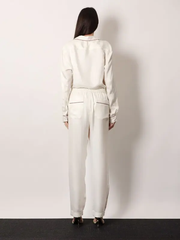 TOM FORD Silk Trousers With Contrasting Profiles